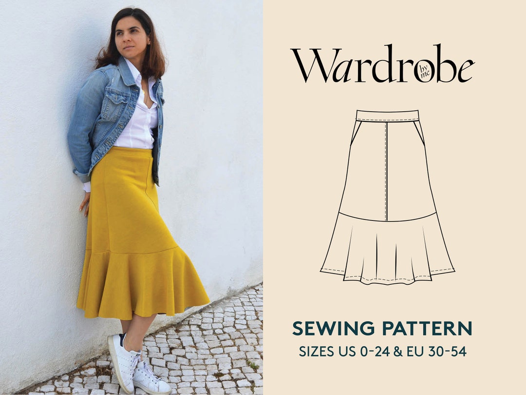 Skirt PDF Sewing Pattern and Projector File, A-line Skirt Pattern for ...