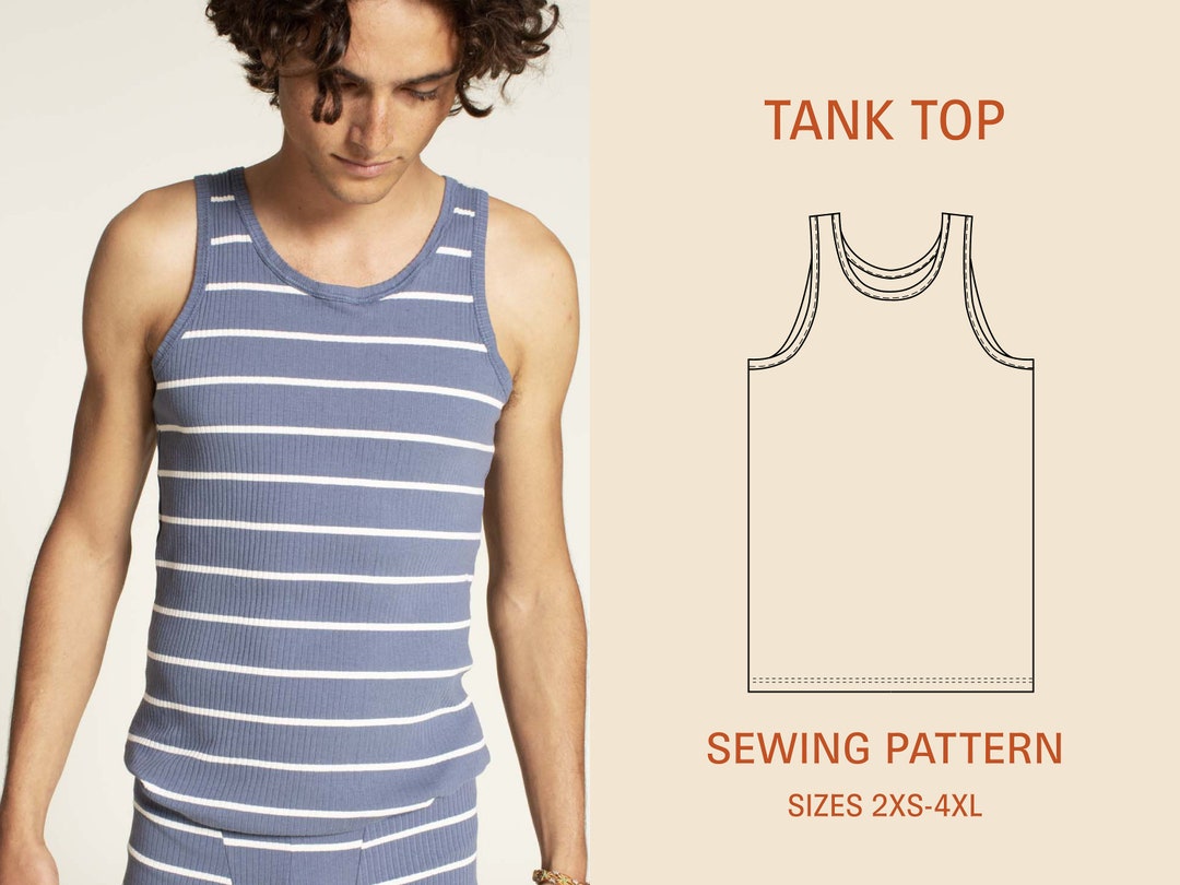 Tank Top Sewing Pattern and Projector File Sizes 2XS-4XL Easy Sewing ...
