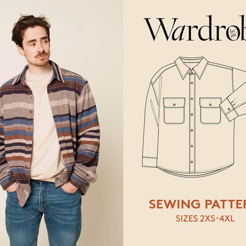 Shirt Jacket PDF Sewing Pattern Men's Sizes XXS-2XL - Etsy