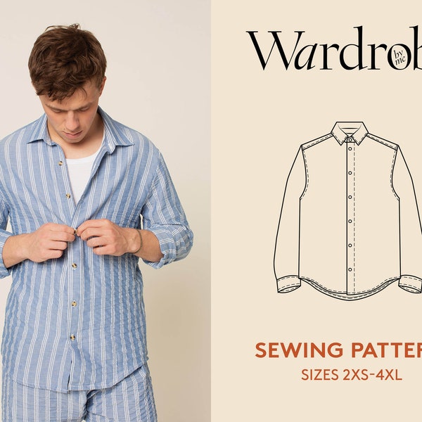 Button Shirt Pattern - Etsy