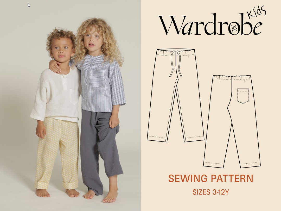 Kids' Pajama Pants Sewing Pattern PDF Digital Download Easy DIY Pajama ...