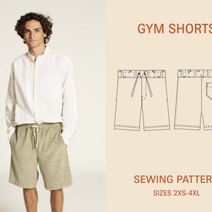 Shorts Sewing Pattern in Men's Sizes 2xs-4xl, Gym Shorts With Pockets ...