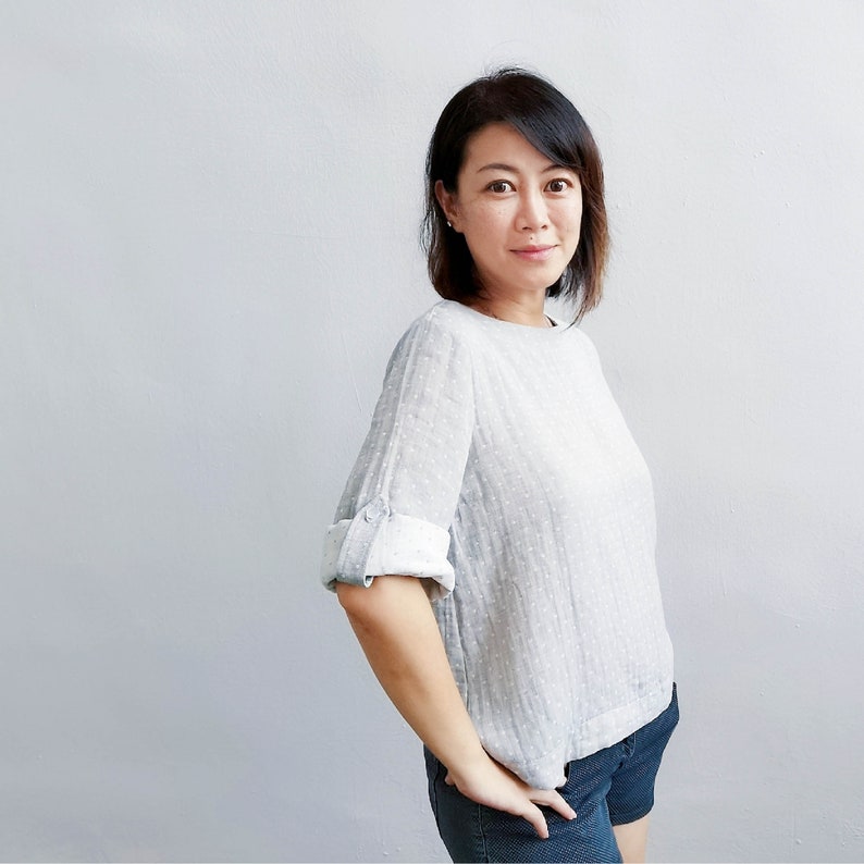 Minimalist Shirt Sewing Pattern: Double Gauze Blouse, Beginner Project ...