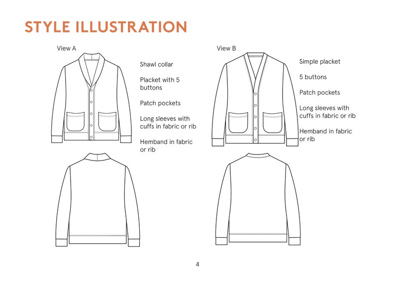 Cardigan PDF Sewing Pattern for Men Sizes 2XS-4XL Men's - Etsy