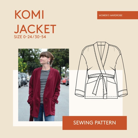 Jacket Sewing Pattern Kimono Jacket Pdf Sewing Pattern Sizes - Etsy