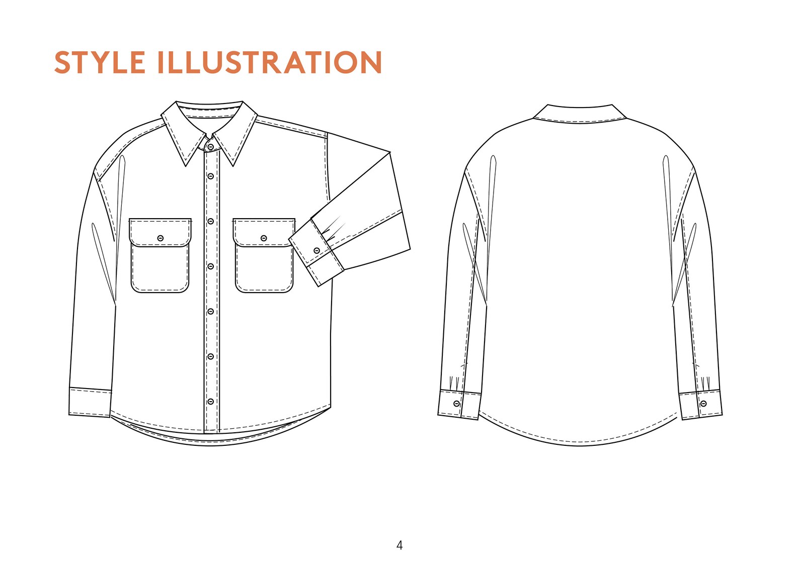 Men's Overshirt Sewing Pattern: Heavy Woven Fabric (sizes 2XS-4XL) (PDF ...