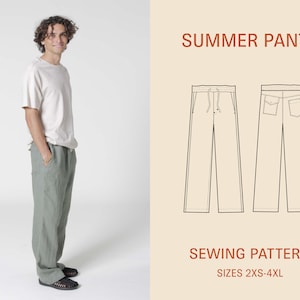 Pants Sewing Pattern, Projector File and Video Tutorial, Men's Sizes ...