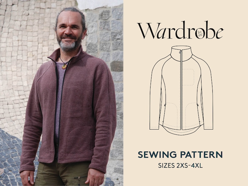 Fleece Sweater Jacket PDF Sewing Pattern and Video Tutorial - Etsy