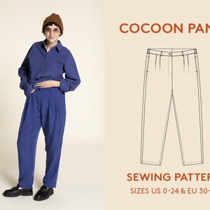 Pleated Pants Sewing Pattern, Projector File, and Video Tutorial ...