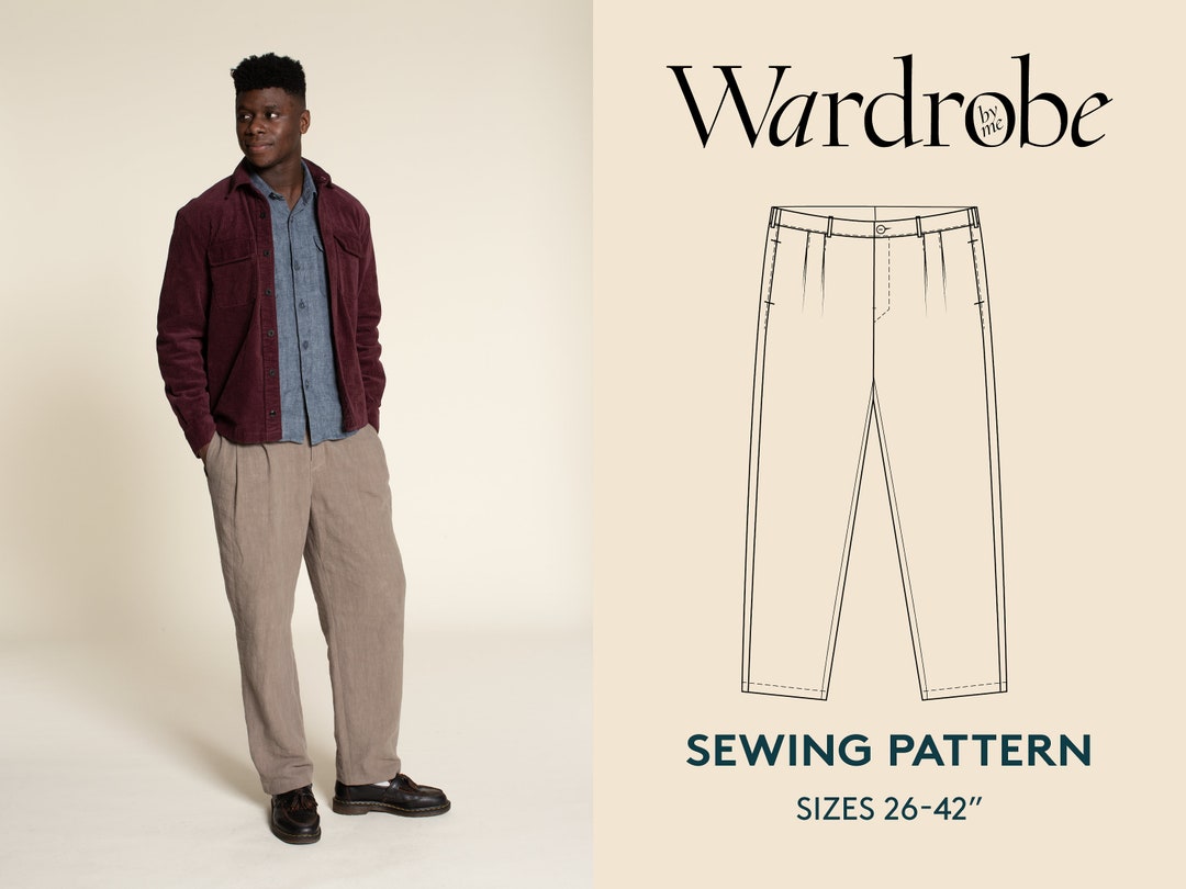 Men's Pleated Pants Sewing Pattern Sizes 2642 Men's Pants PDF Sewing ...