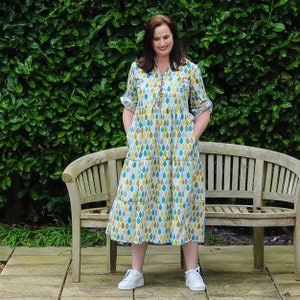 Smock Dress Sewing Pattern, Projector File and Video Tutorial in Sizes ...