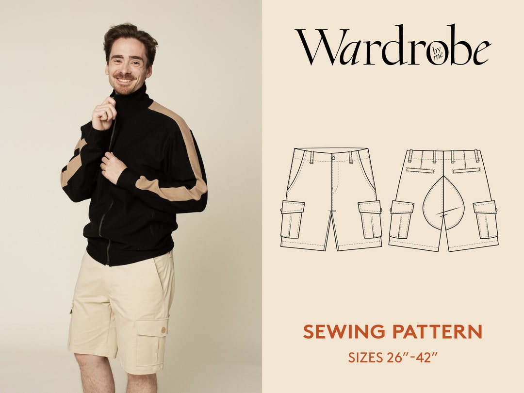 Cargo Shorts Sewing Pattern and Video Tutorial, Sizes 26-42, Mens ...