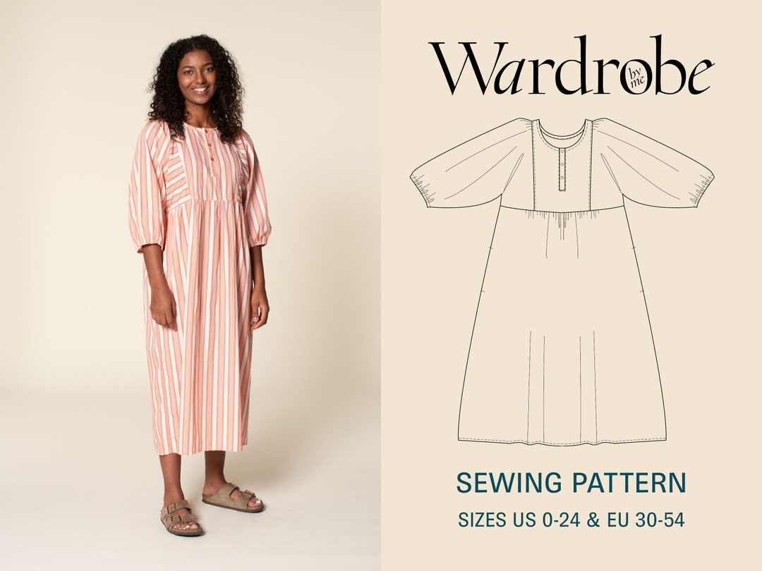 Dress Sewing Pattern for Women in Sizes US 0-24 & EU 30-54, Boho Dress ...