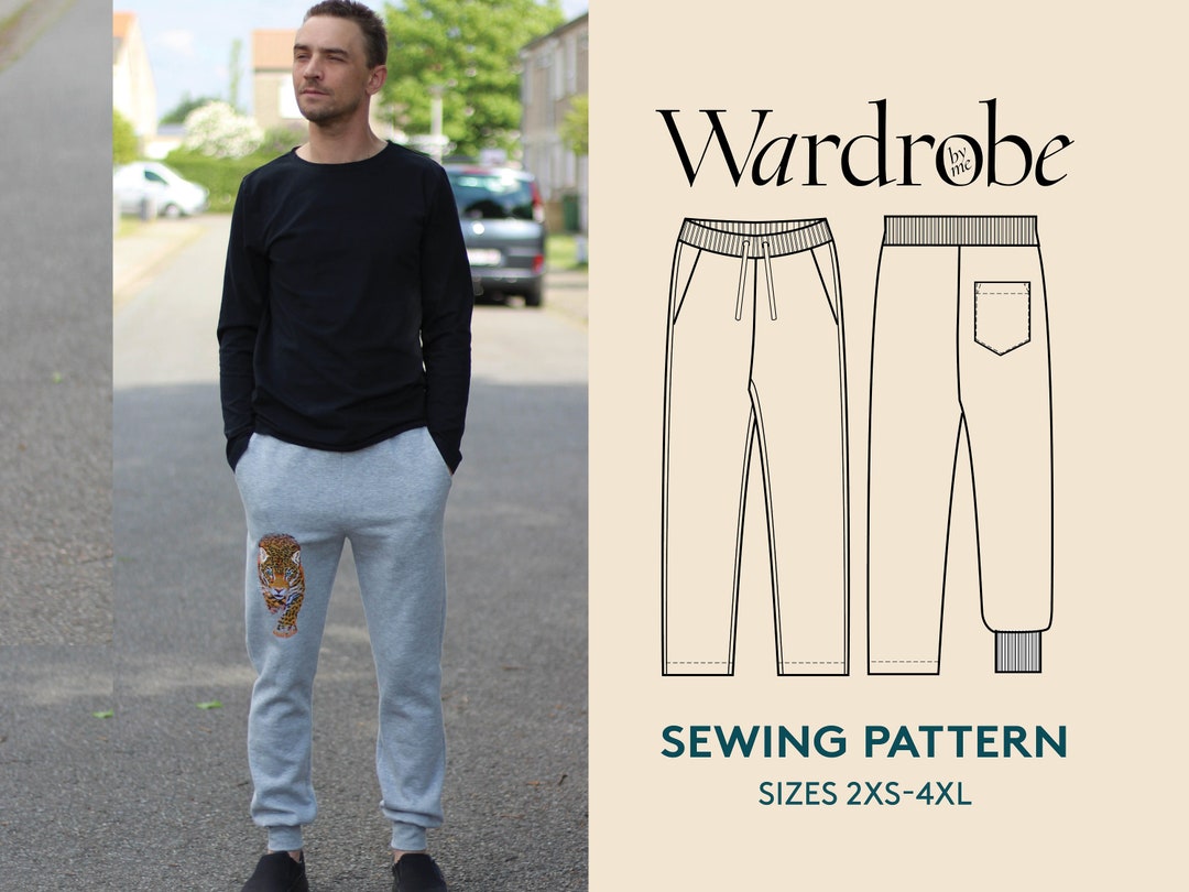 Pants Sewing Pattern for Men and Video Tutorial Sweatpants - Etsy