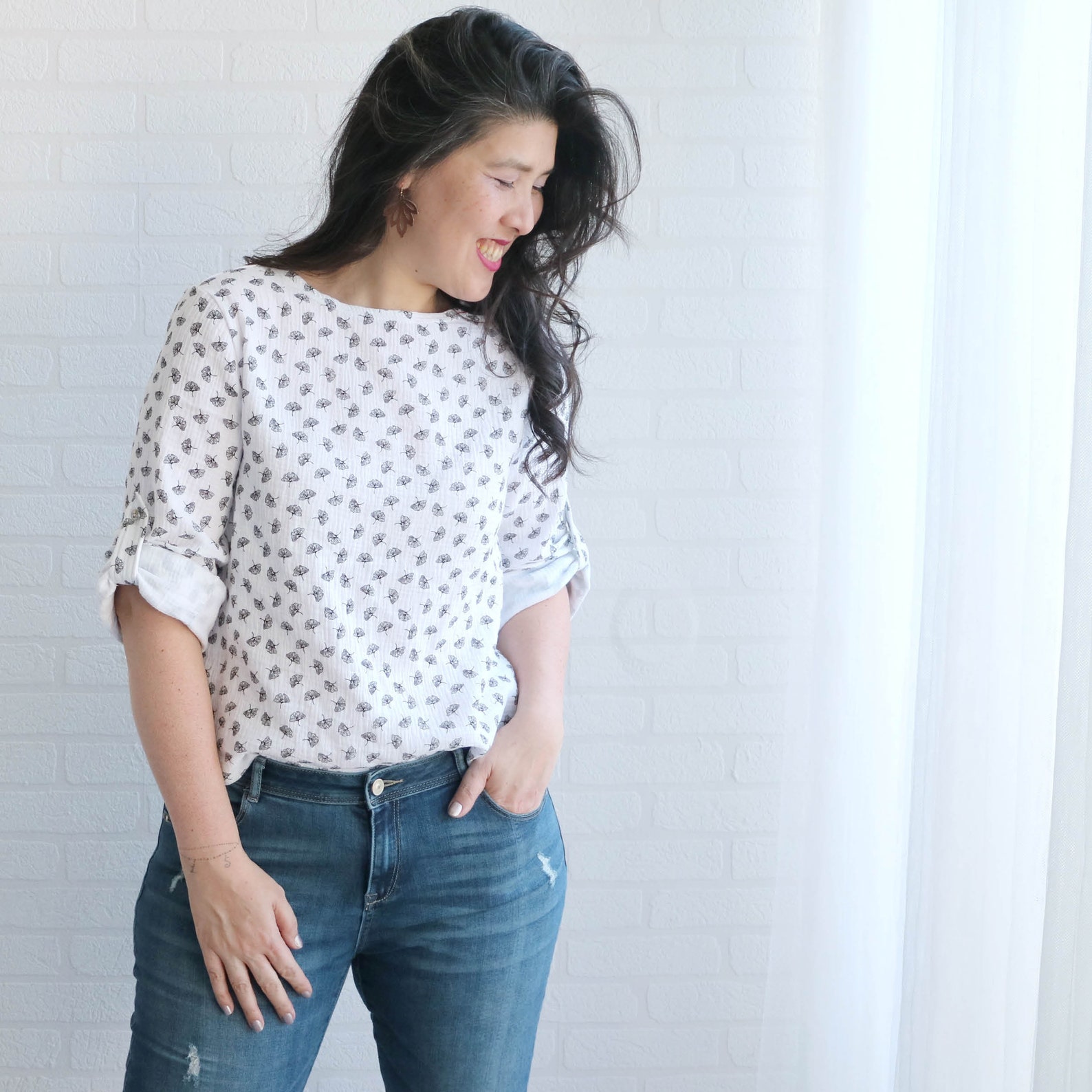 Minimalist Shirt Sewing Pattern: Double Gauze Blouse, Beginner Project ...