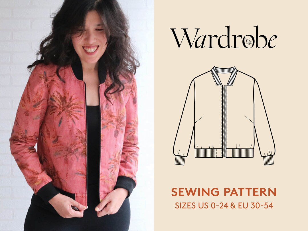 Bomber Jacket Pattern, Video Tutorial, and Projector File, Bomber ...