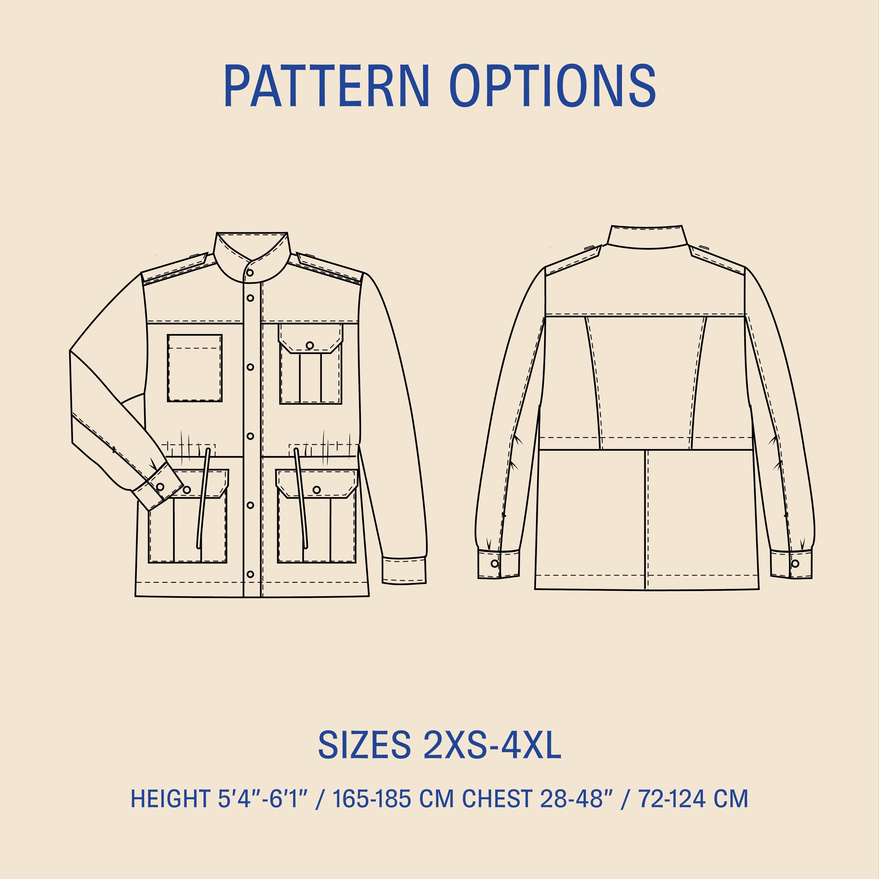 Military Jacket Sewing Pattern, Lined Utility Jacket (PDF Pattern) - Etsy