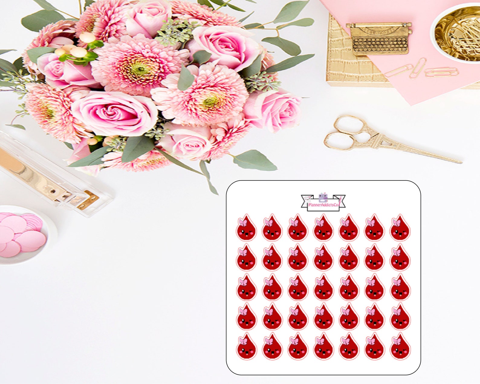 Kawaii Girly Reminder Planner Stickers: Period Menstrual - Etsy