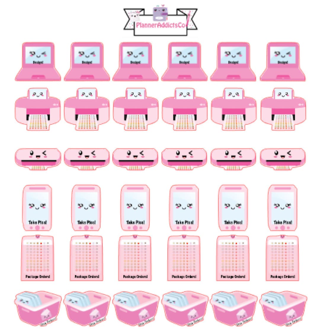 Kawaii Pink Sticker Shop Maker / Creator Silhouette & Printer - Etsy