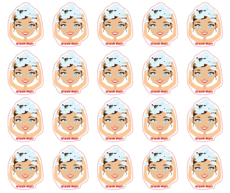 Kawaii Beauty Girl Wash Hair / Shower Reminder Planner - Etsy