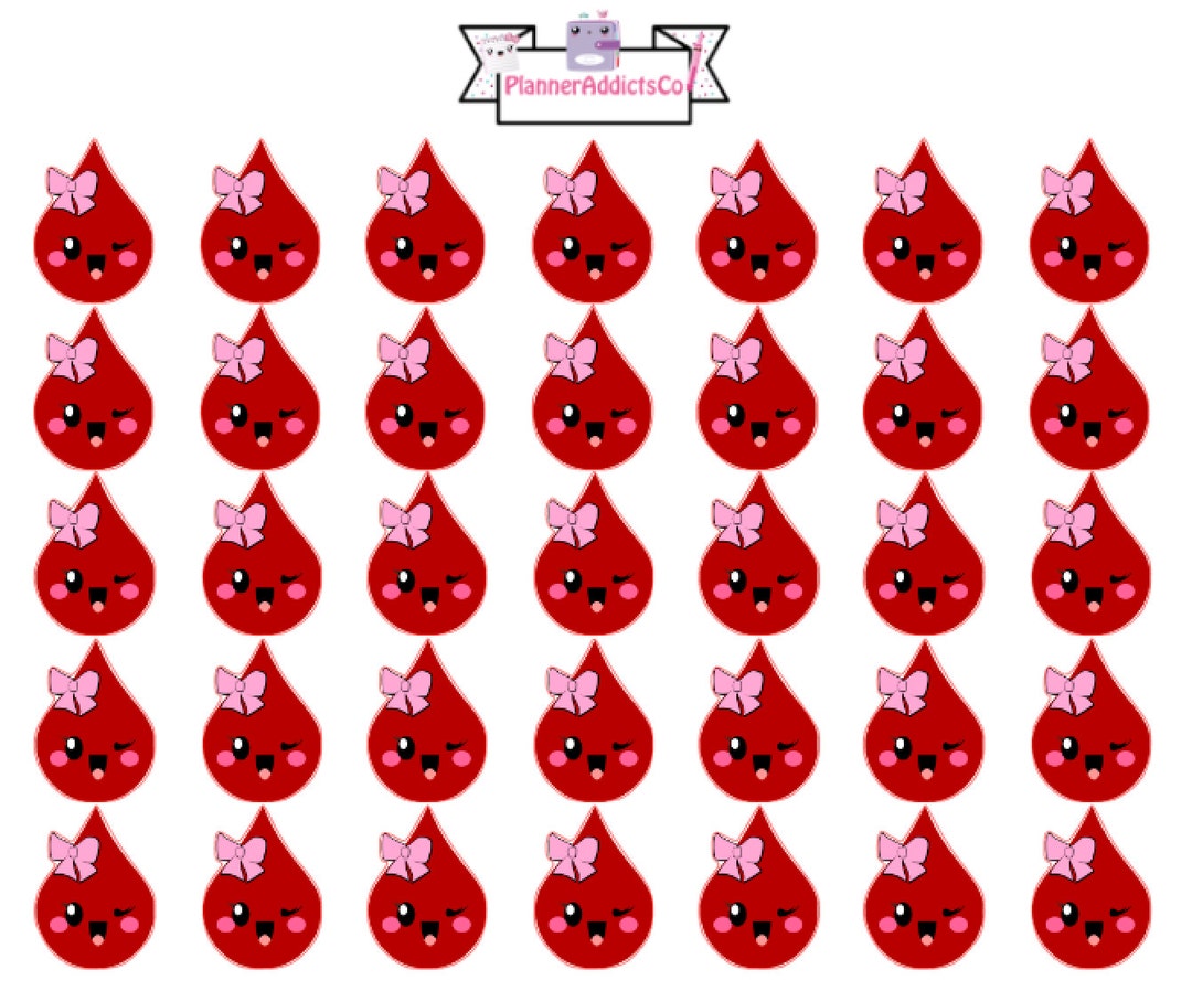 Kawaii Girly Reminder Planner Stickers: Period Menstrual - Etsy