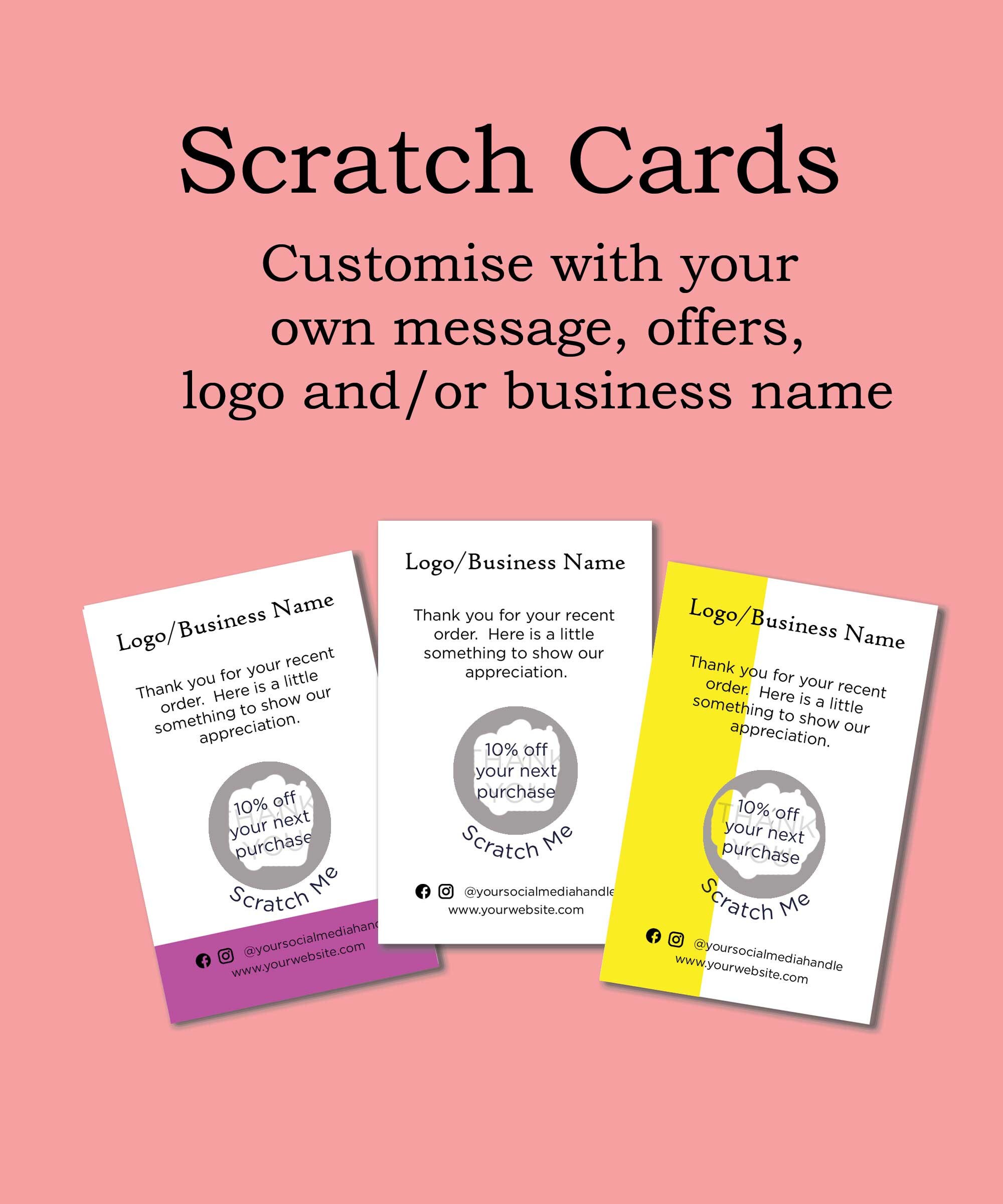 Personalised Business Scratch Cards - Etsy UK