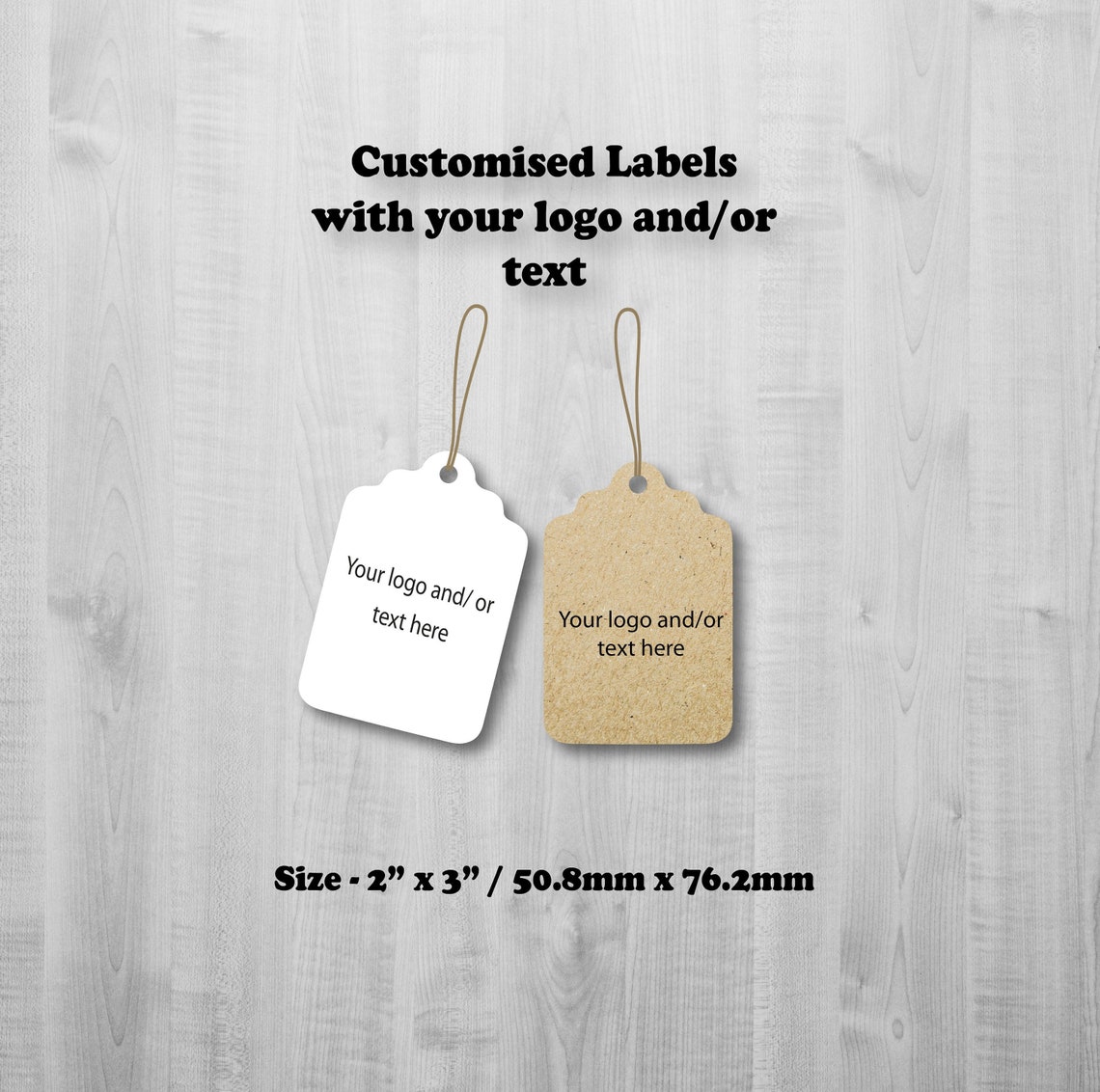 Custom Printed Hang Tags Scallop Top Product Tags Product - Etsy UK