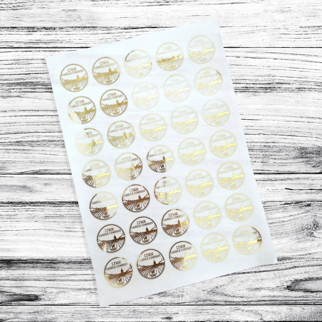 37mm Foiled Transparent Logo Stickers, Round Foiled Transparent Labels ...