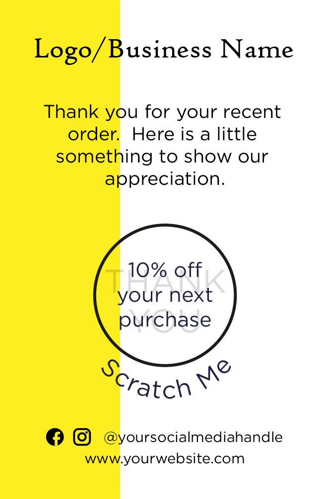 Personalised Business Scratch Cards | Etsy UK