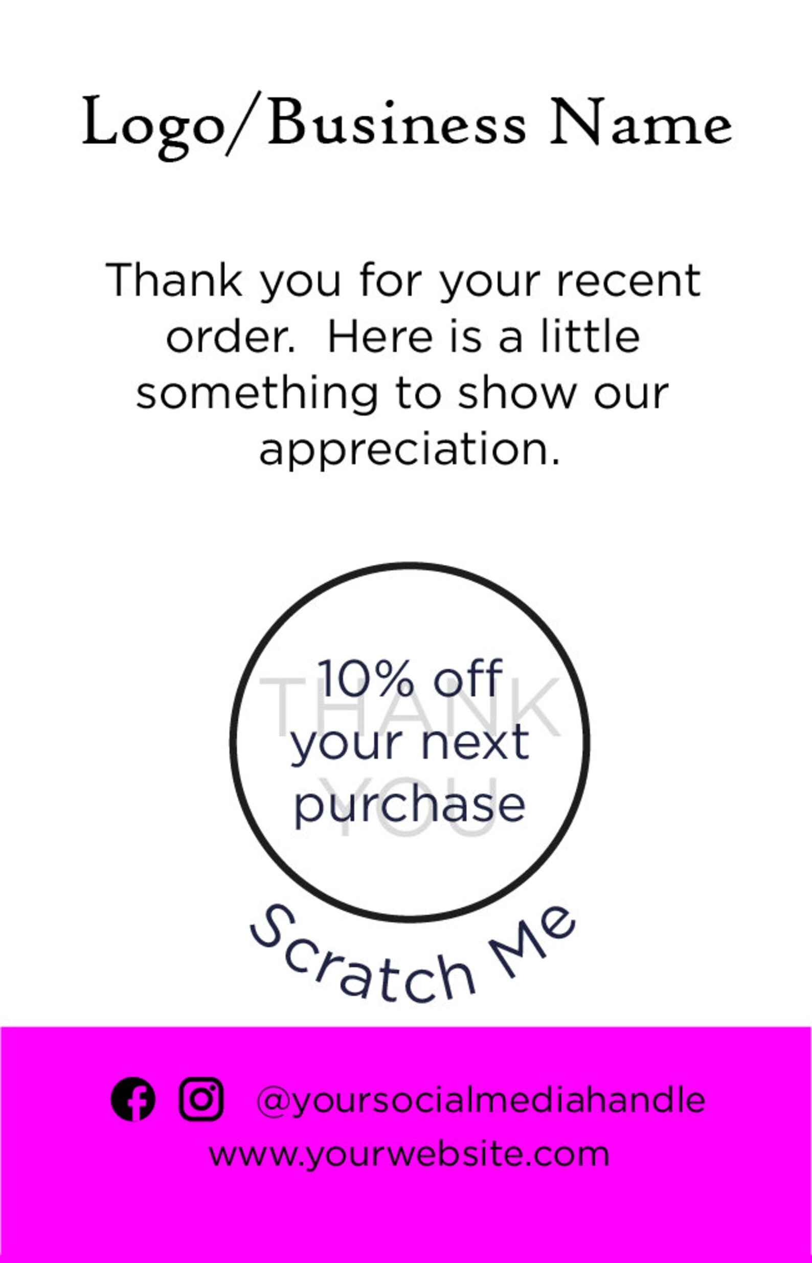 Personalised Business Scratch Cards | Etsy UK