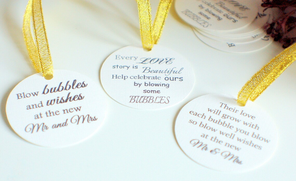 Wedding Bubble Tags Tags for Bubbles Celebration Tags Their - Etsy UK