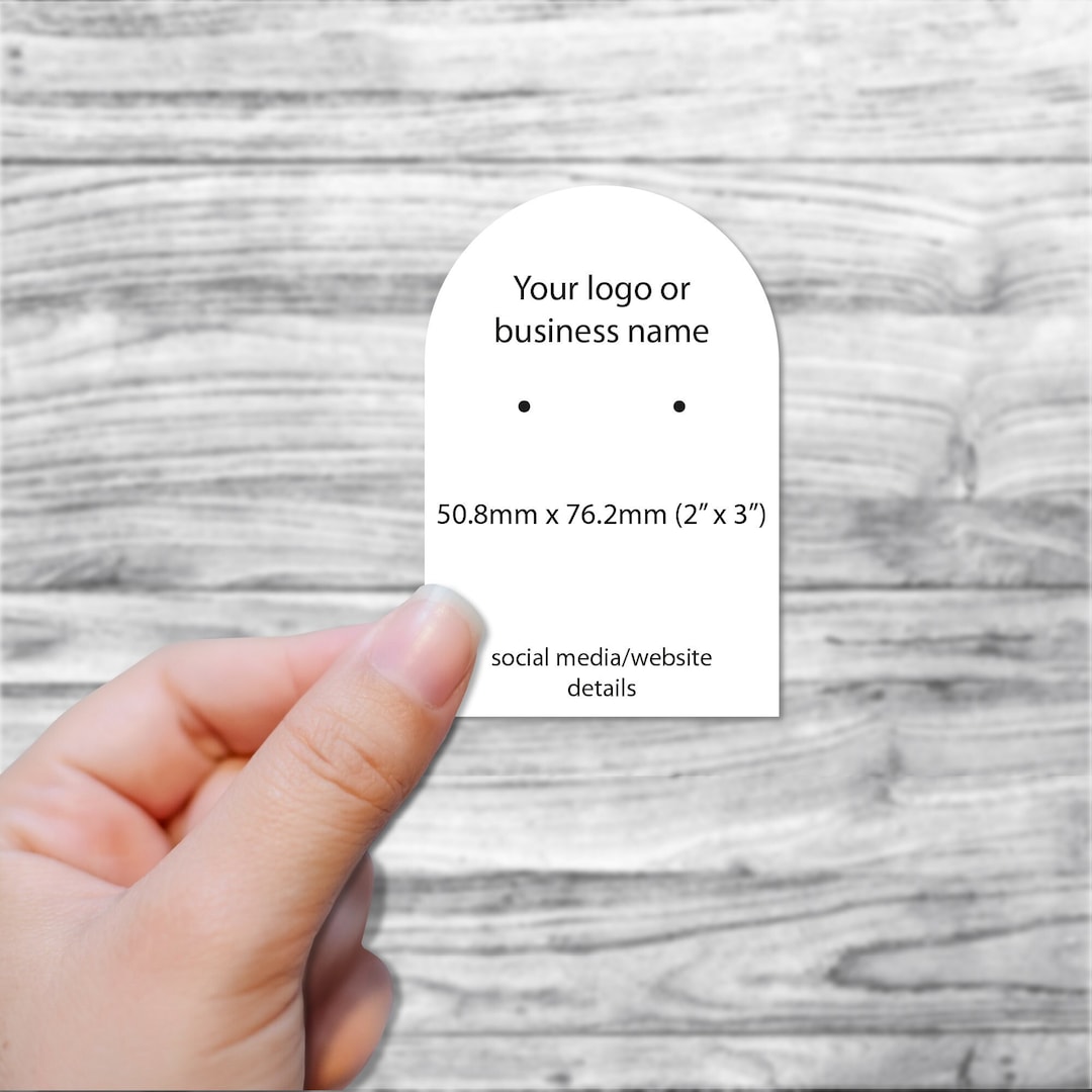 Personalised Arched Jewellery Display Cards 50.8mm X 76.2mm for ...