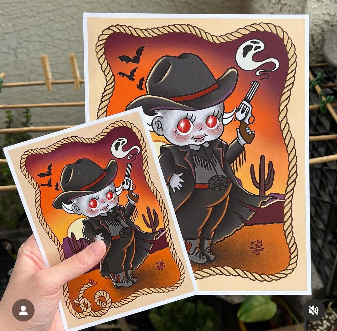 Vampire Cowboy Kewpie - 8”x10” Print - Etsy