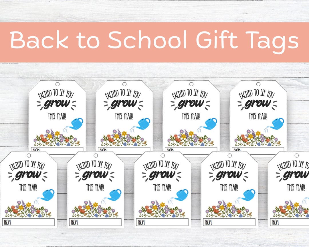 Back to School Gift Tag, Welcome Back Tag, Teacher Gift Tag, Flower ...