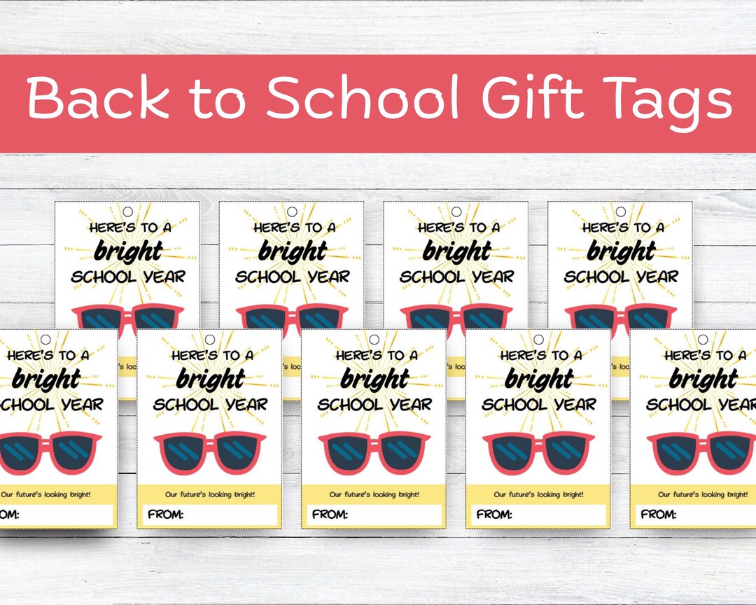 Back to School Gift Tag, Welcome Back Tag, Teacher Gift Tag, Sunglasses ...