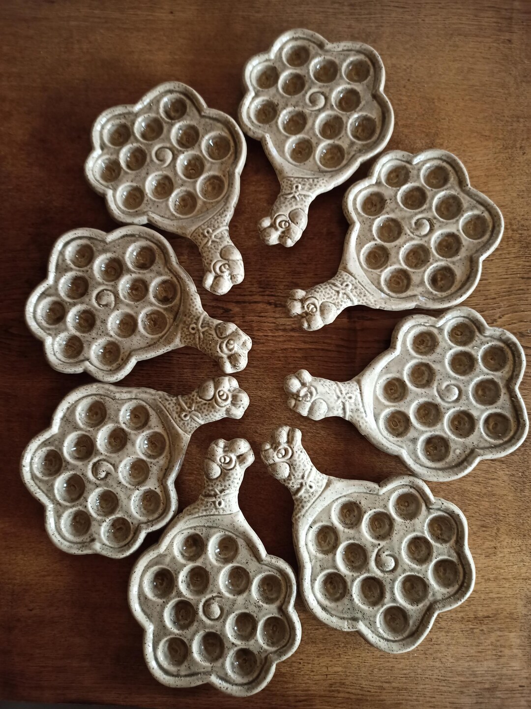 Set of 8 Snail Plates in Slip - Etsy