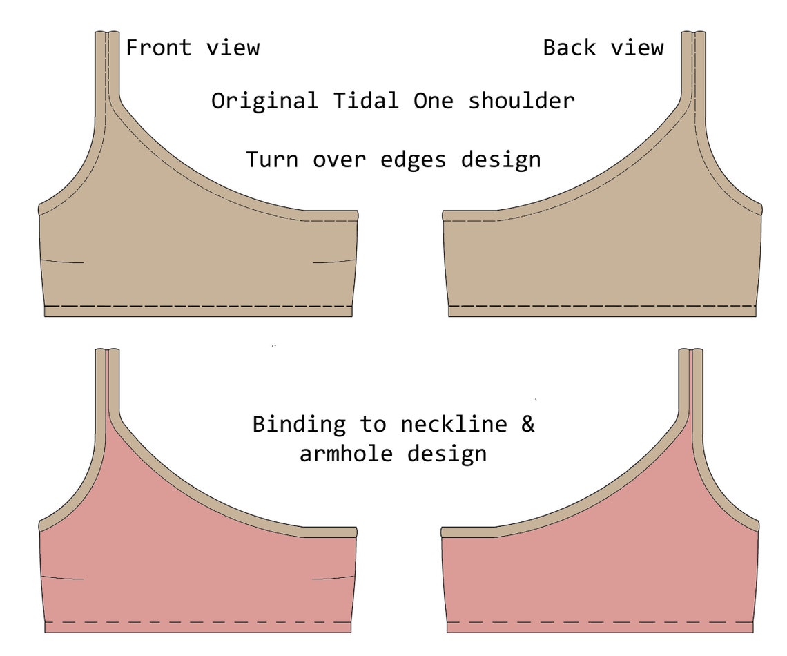 One Shoulder Bikini Top Sewing Pattern | Bikini Pattern | One Shoulder ...