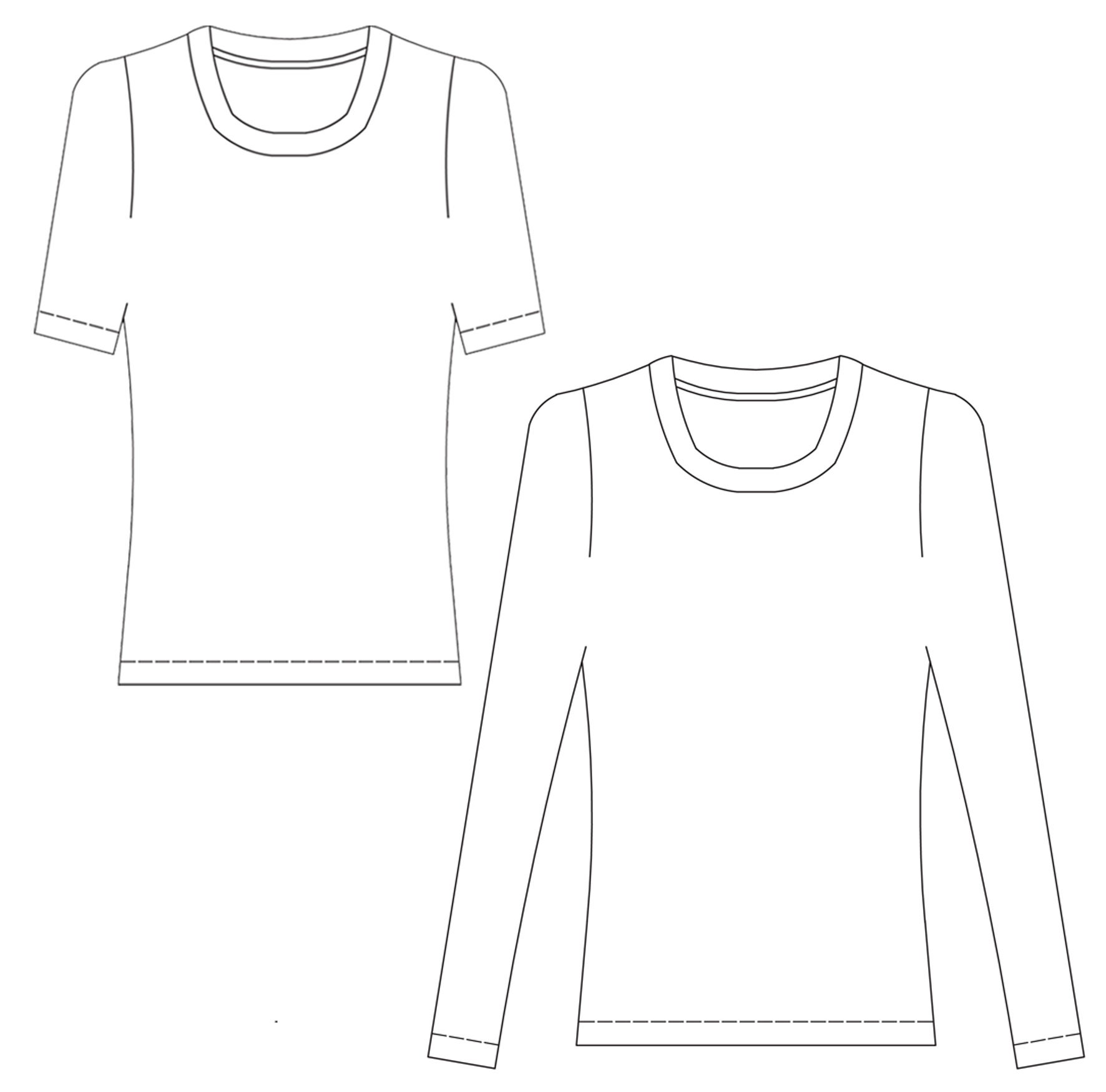 Crew Neck Top Pattern Womens Sewing Pattern T Shirt Pattern | Etsy