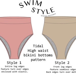 Sewing PDF Pattern High Waist Bikini Bottoms Sewing Pattern Women ...