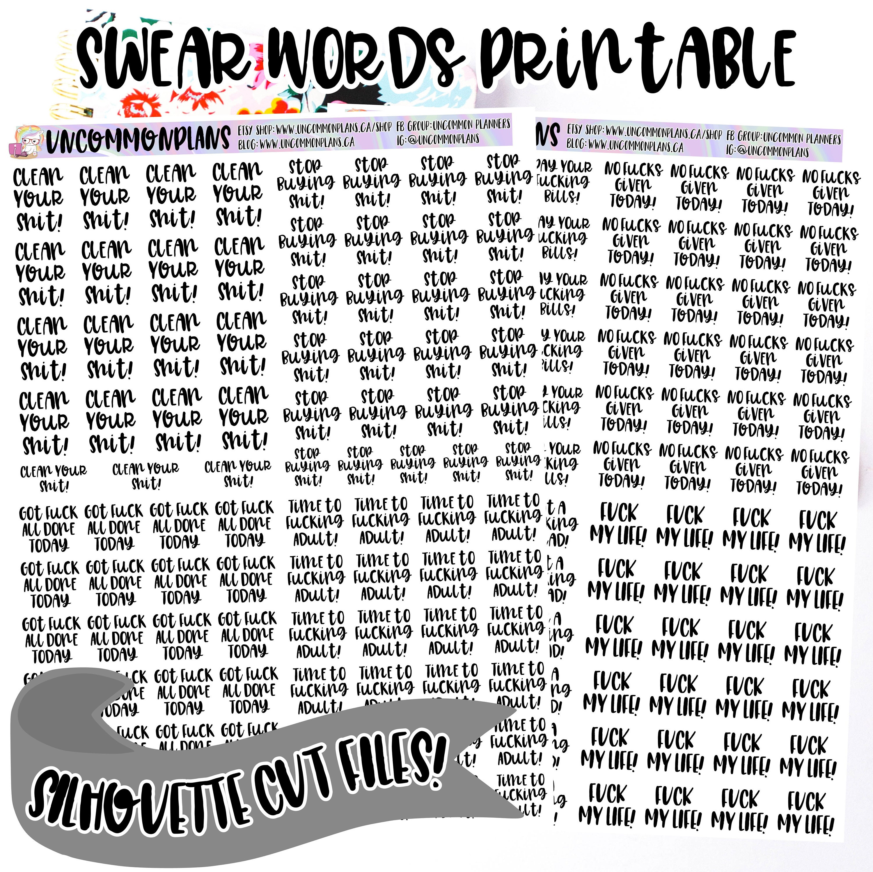 Functional Swear Words Printable Planner Stickers includes | Etsy