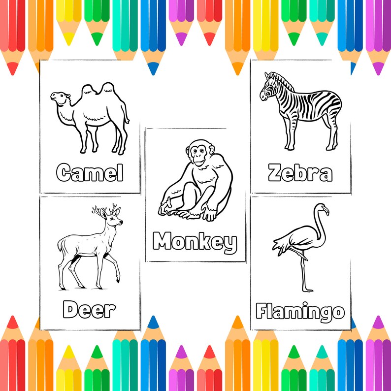 Printable Wild Animal Colouring Book/pages for Kids, Toddlers ...