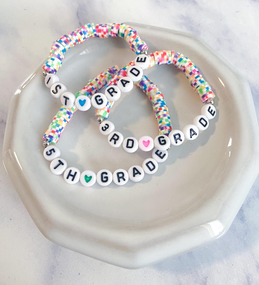 Back to School | School Grade Bead Bracelet | First Day | Personalized ...