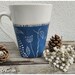 Mug céramique bleu à fleurs tasse à café peint main mug - Etsy France