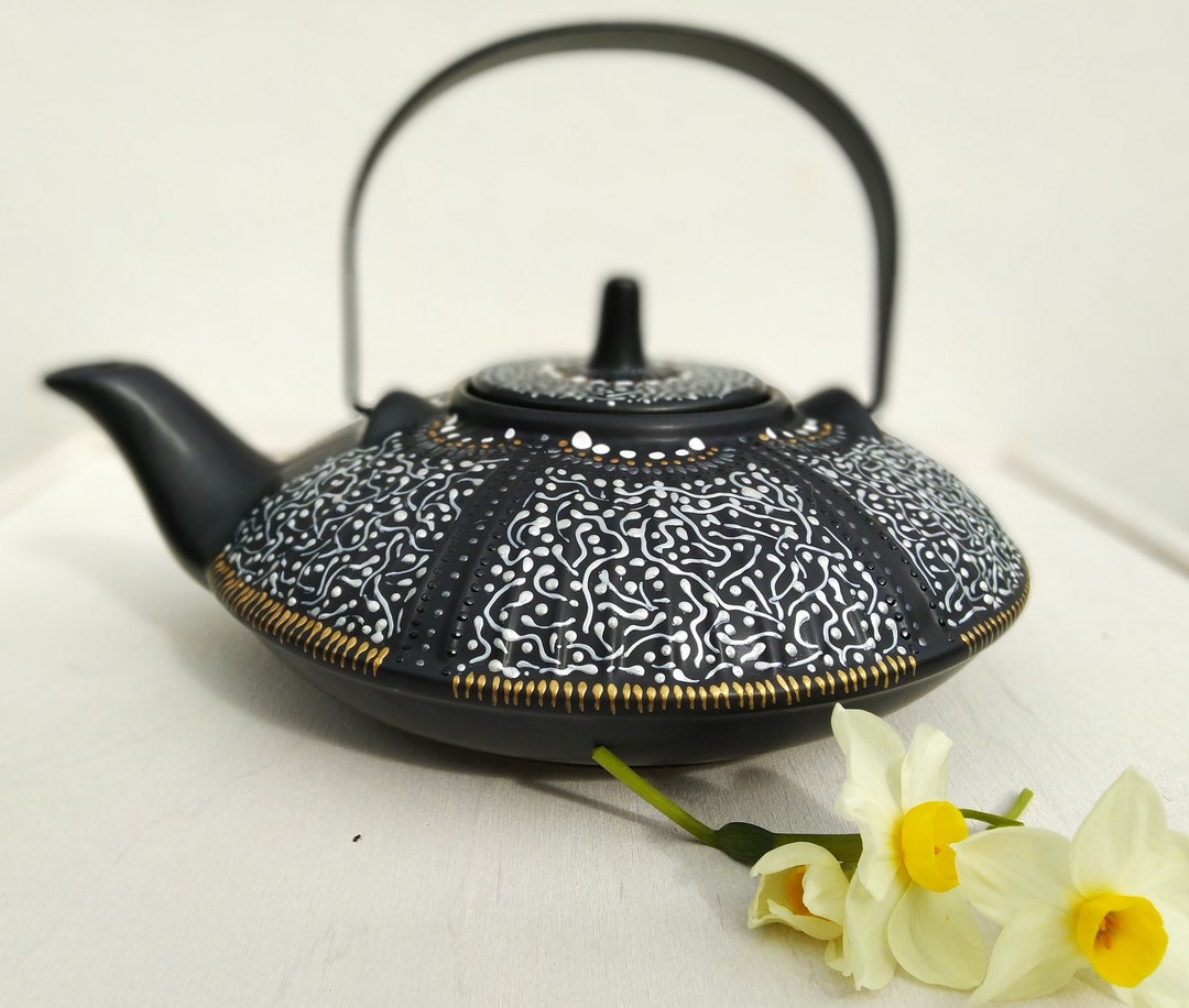 Black Ceramic Teapot With Filter, Black Teapot 60 Cl, Black Tea Pot ...