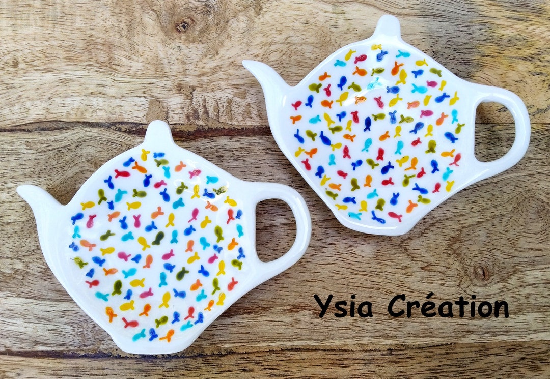 Tea Bag Holder X 2, Porcelain Teapot for Tea Bag, Fish Tea Bag Holder ...