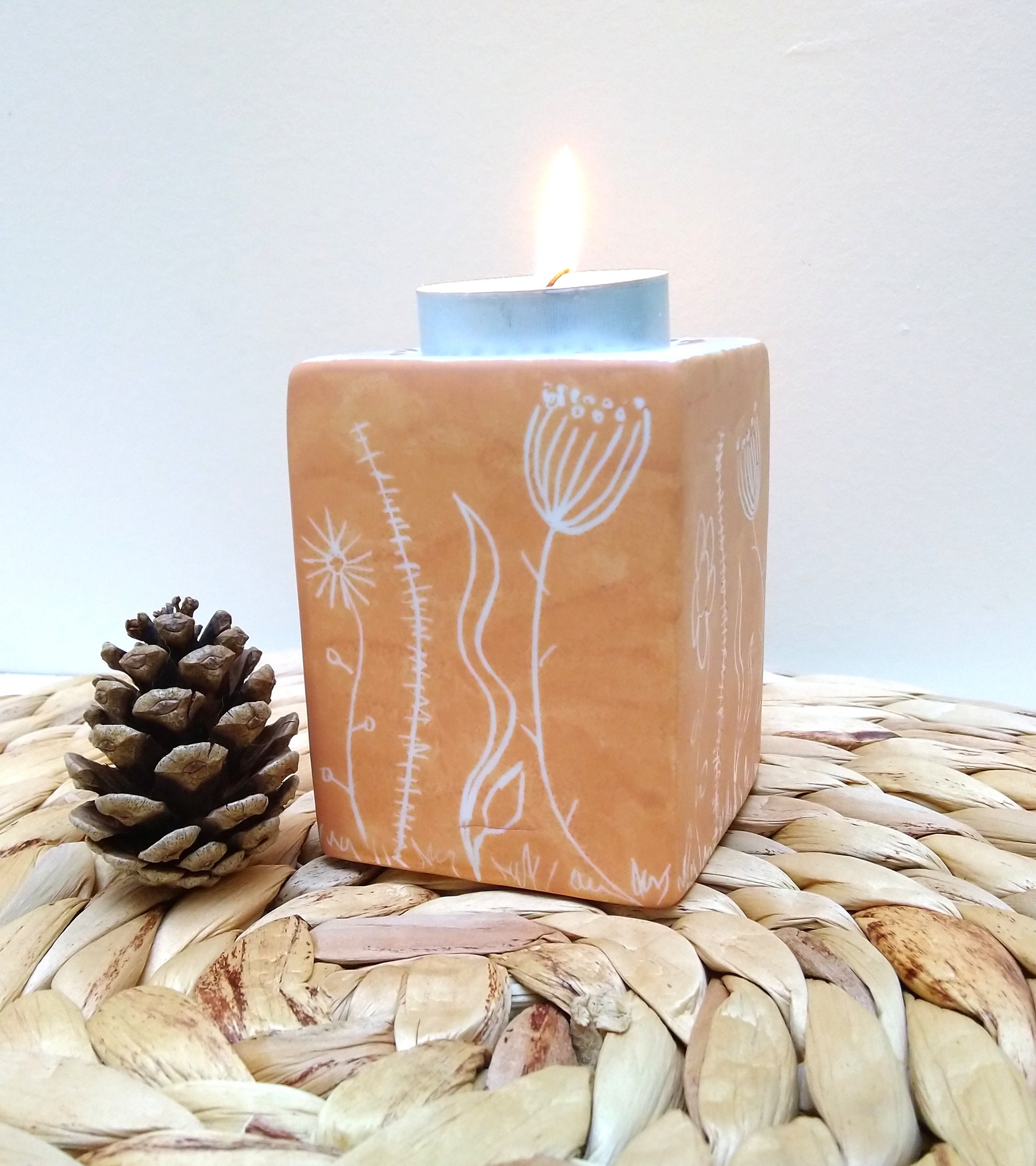Square Ceramic Candle Holders