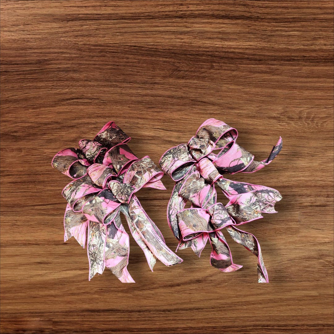 Pink Camo Tree Bows Set of 6 - Etsy