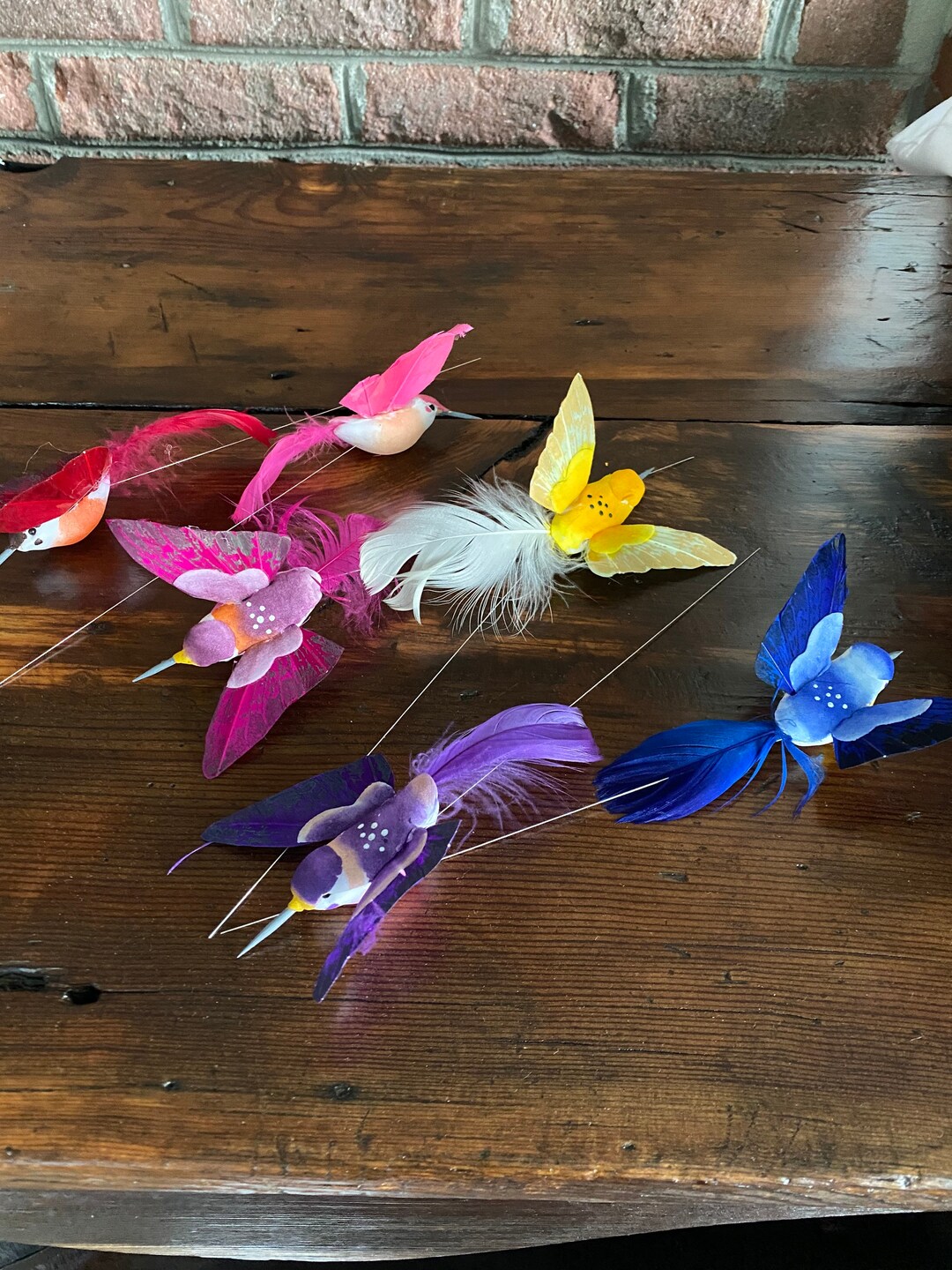 Hummingbirds Dozen Artificial - Assorted Colors - Yellow Green Purple ...