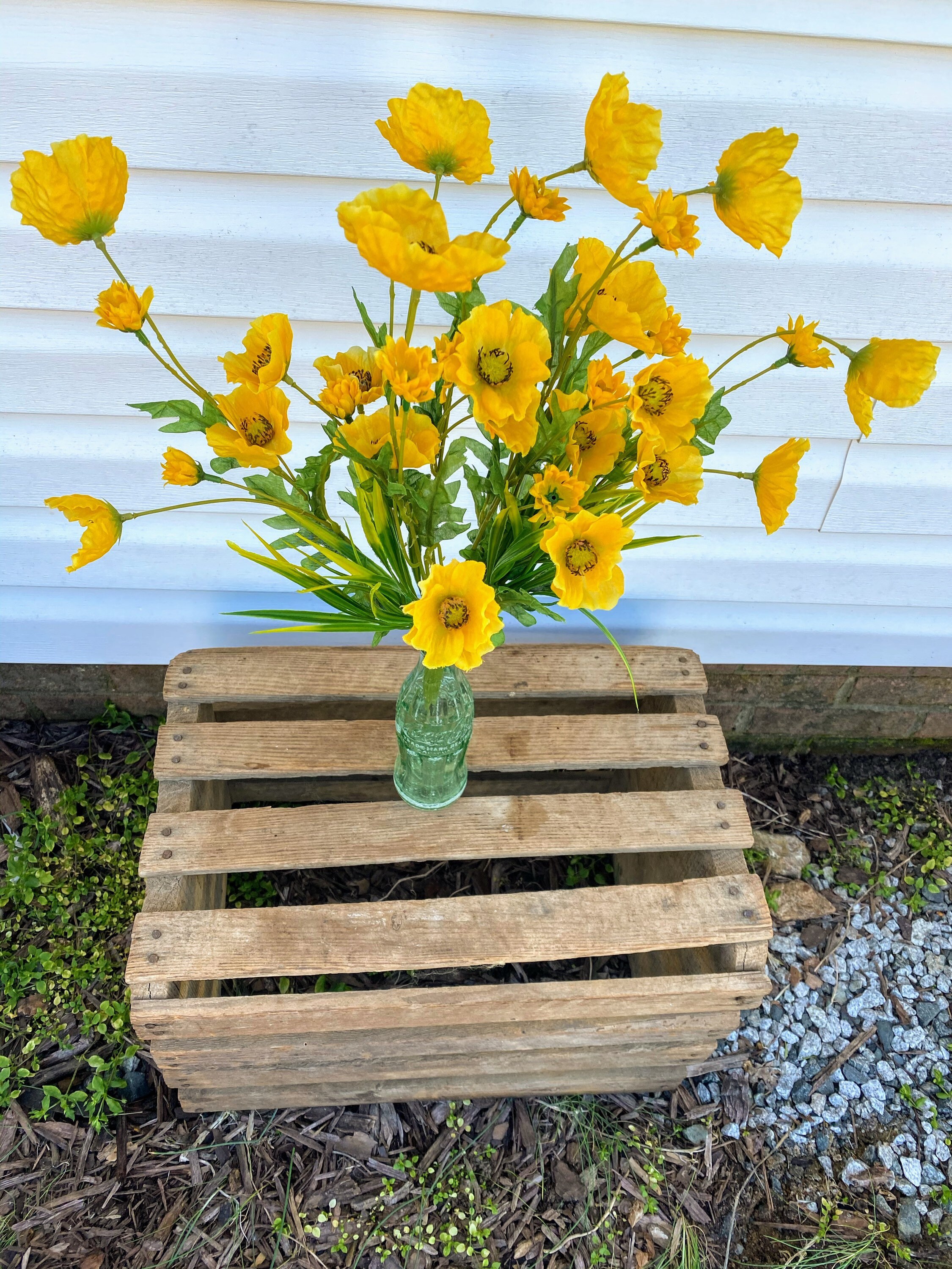 Poppy Bush Artificial Poppy Bush Silk Poppy Bush | Etsy
