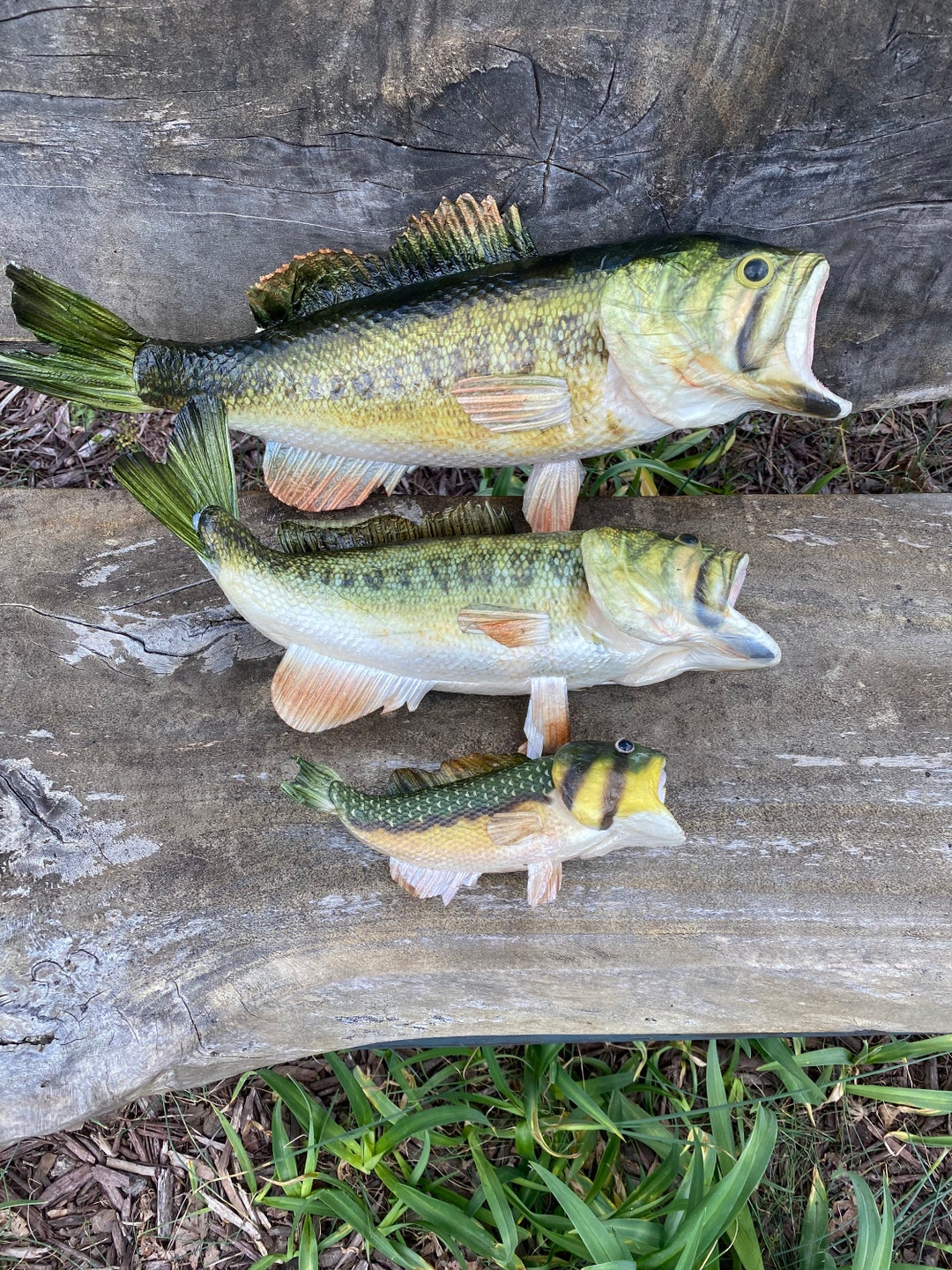 8 " or 14",or 18" Artificial Bass Fish Figure - Fisherman Lake House ...